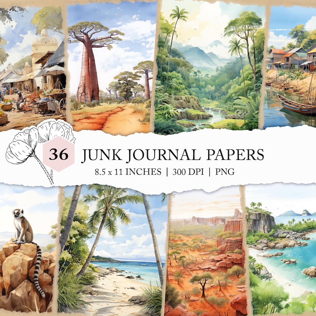 Madagascar Postcards, Watercolour Madagascar Travel Journal Pages ...