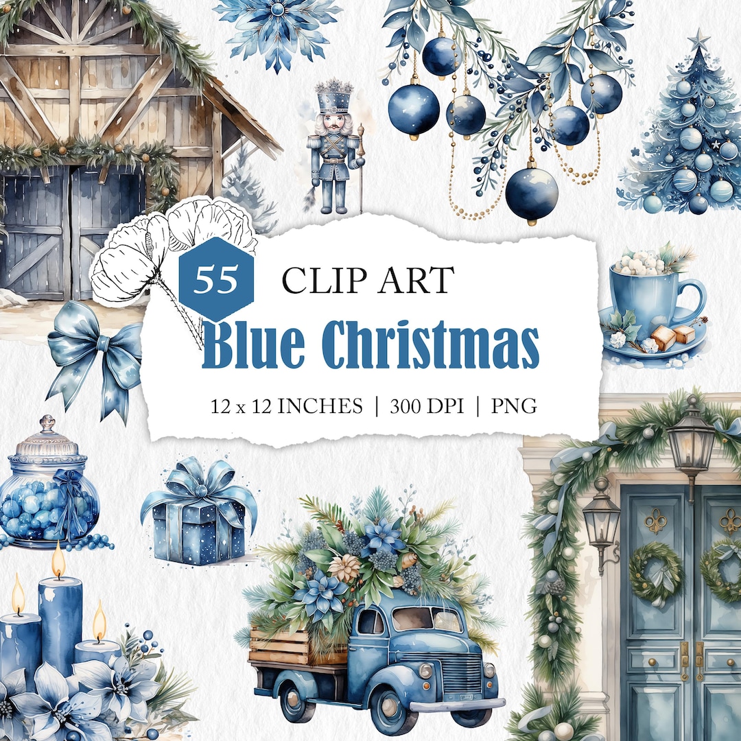 Blue Christmas Clip Art, Christmas Graphics, PNG Images, Christmas ...