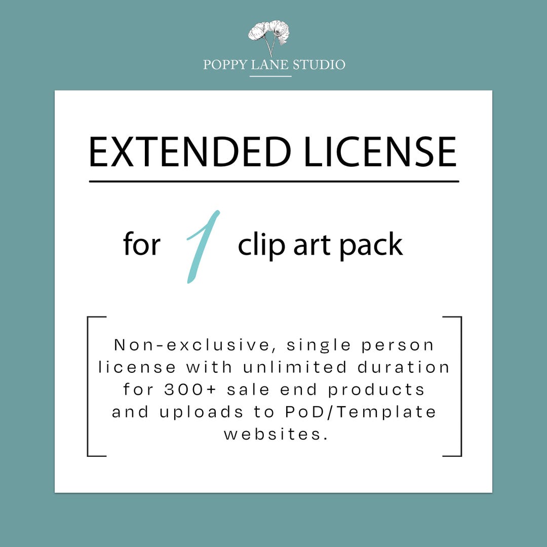 Extended Commercial License for Clip Art Pack - Etsy