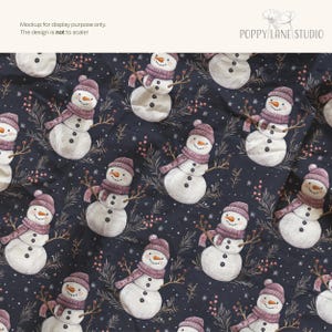 Seamless Snowman Pattern, Cute Snowman Background, Christmas Printable ...