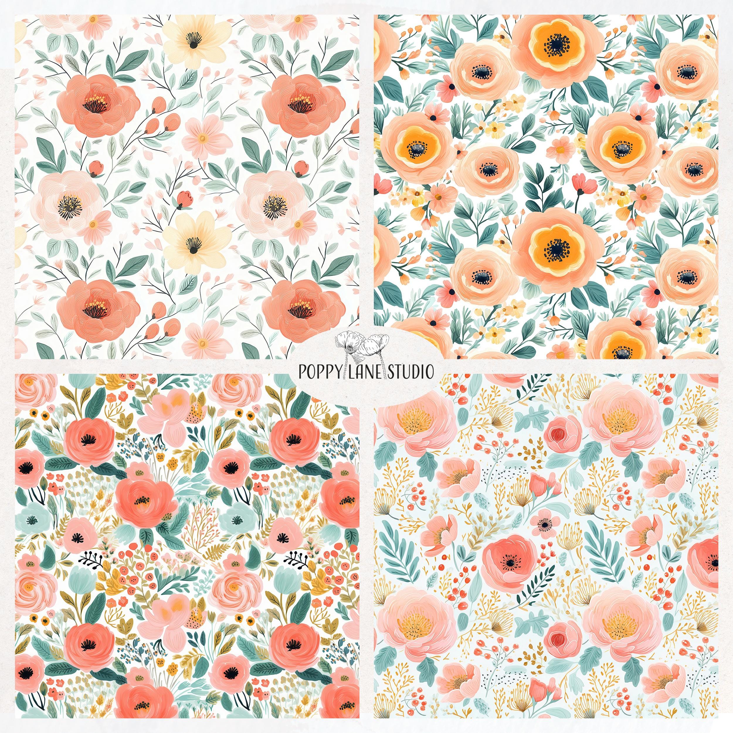 Cute Pastel Floral Printable Paper, Ditsy Floral Background, Seamless ...
