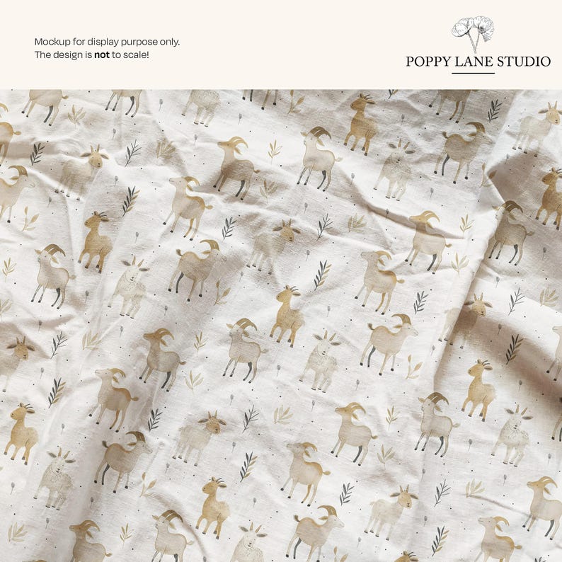 Seamless Goat Pattern, Cute Goat Pattern, Seamless Goat Background ...