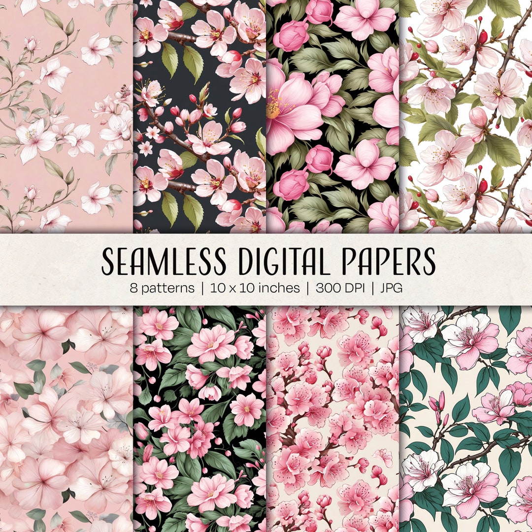 Pink Aesthetic Floral Pattern, Candy Pink Flower Paper, Pink Floral ...