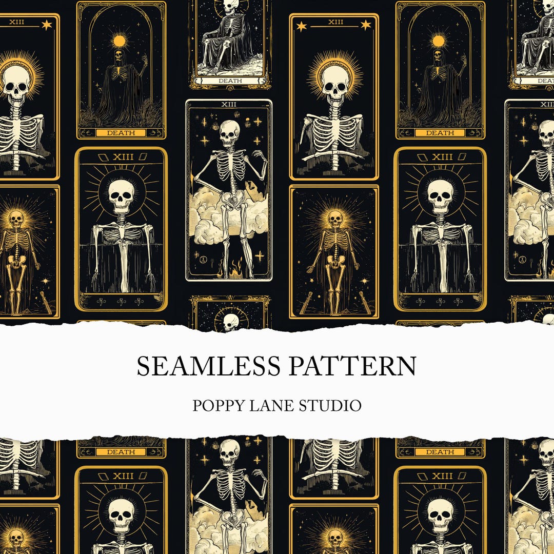 Death Seamless Pattern, Death Background, Seamless Tarot Pattern, Tarot ...