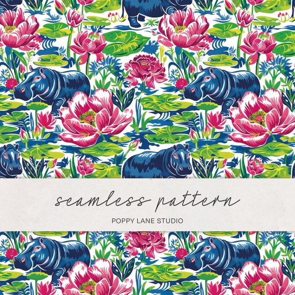 Hippo Pattern - Etsy