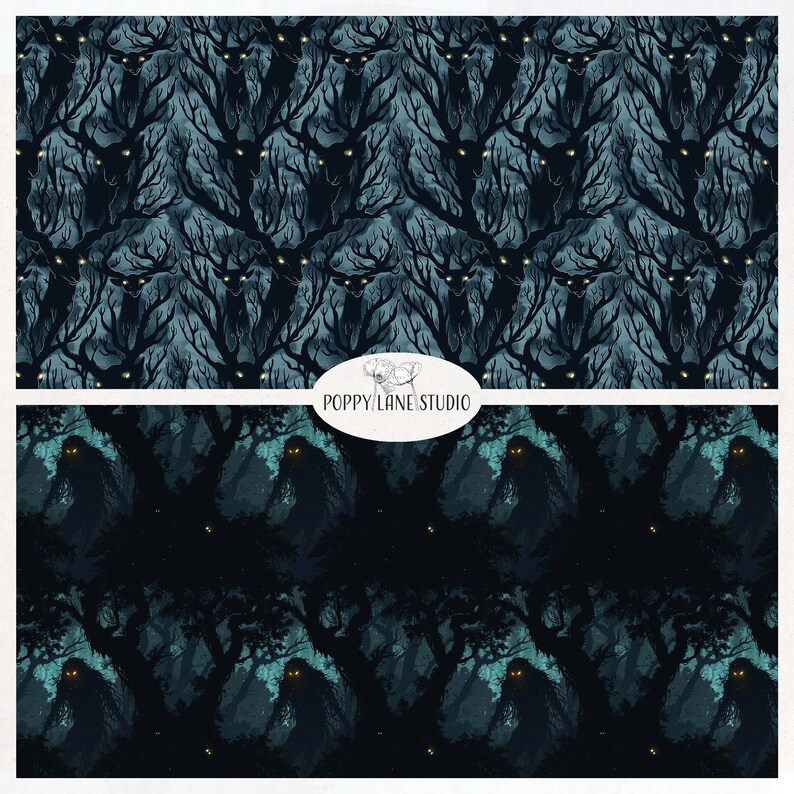 Wendigo Pattern, Wendigo Digital Paper, Haunted Forest Woods Creepy ...