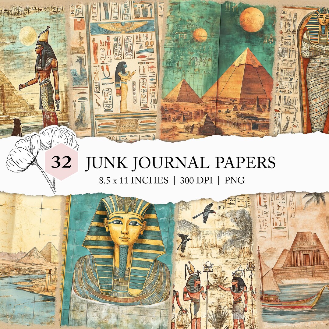 Ancient Egypt Journal Pages, Egyptian Digital Paper, Ancient Egyptian ...