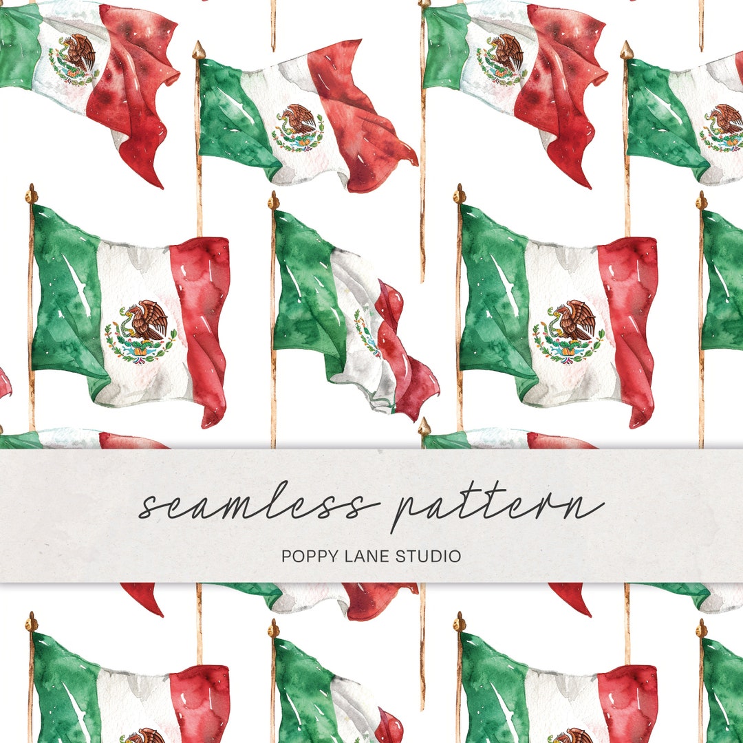 Seamless Mexican Flag Background, Seamless Mexico Pattern, Bandera De ...