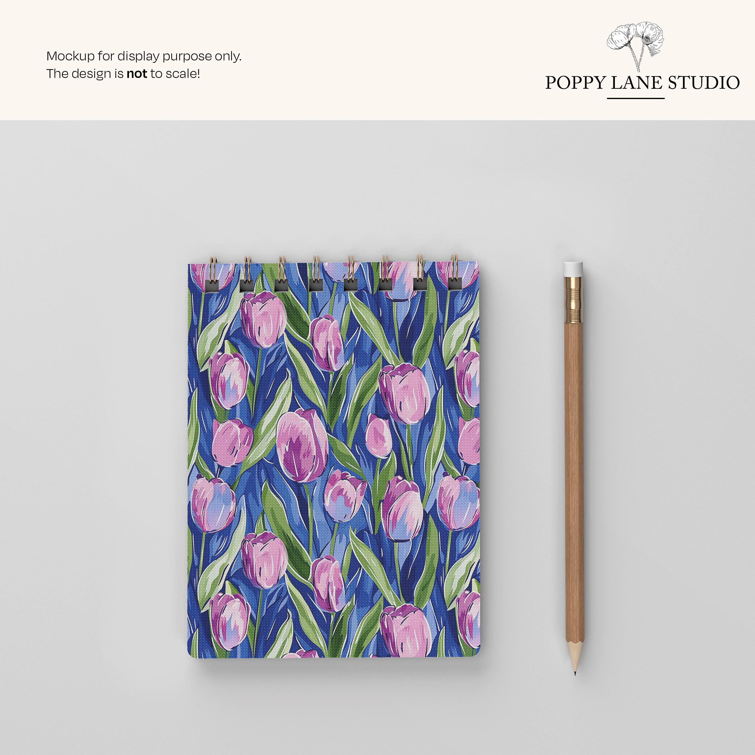 Purple Tulip Background, Seamless Purple Floral Pattern, Seamless Tulip ...