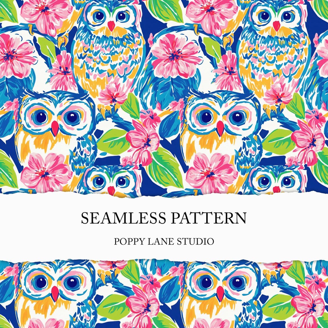 Preppy Owl Background, Owl Seamless Pattern, Colourful Animal ...