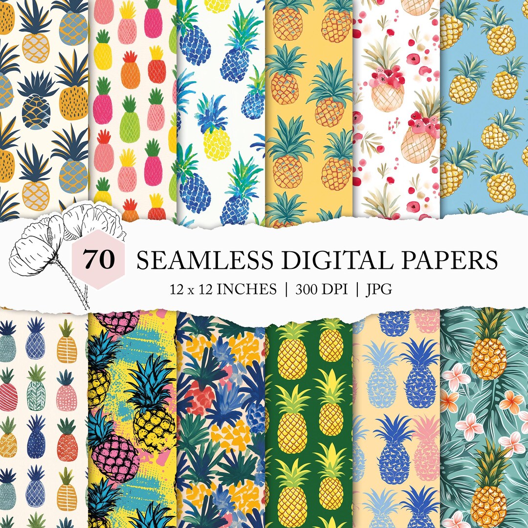 Seamless Pineapple Background, Pineapple Seamless Pattern, Tropical ...