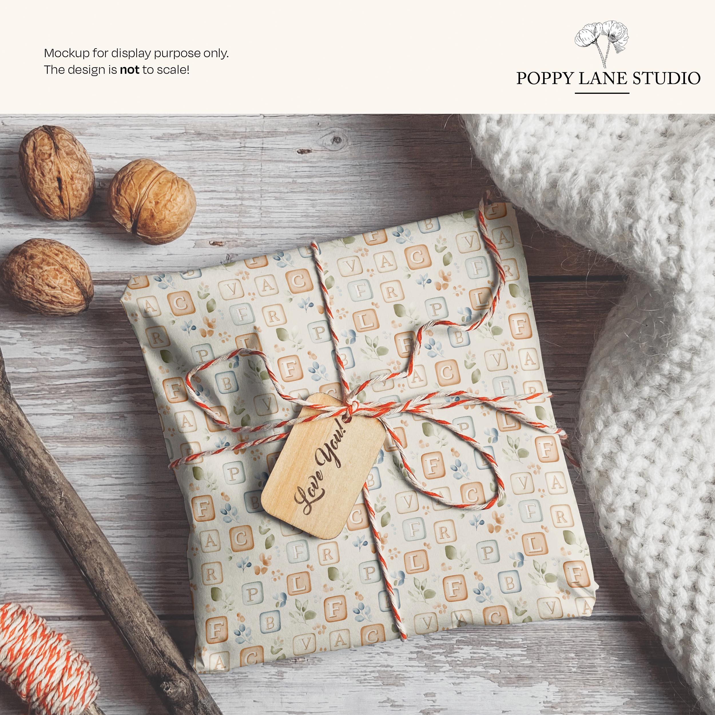 Watercolour Letter Background, Alphabet Seamless Pattern, Wooden Toys ...