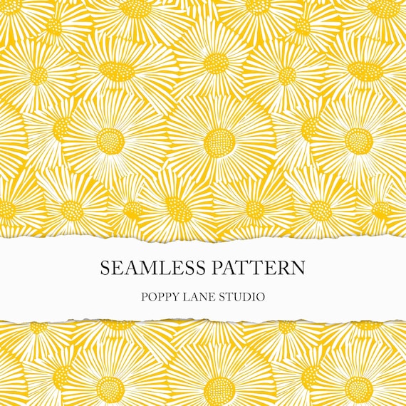 Yellow Floral Seamless Pattern