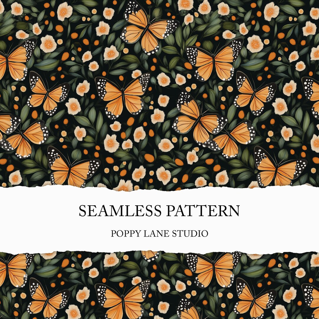 Monarch Butterfly Background, Seamless Butterfly Pattern, Butterfly ...