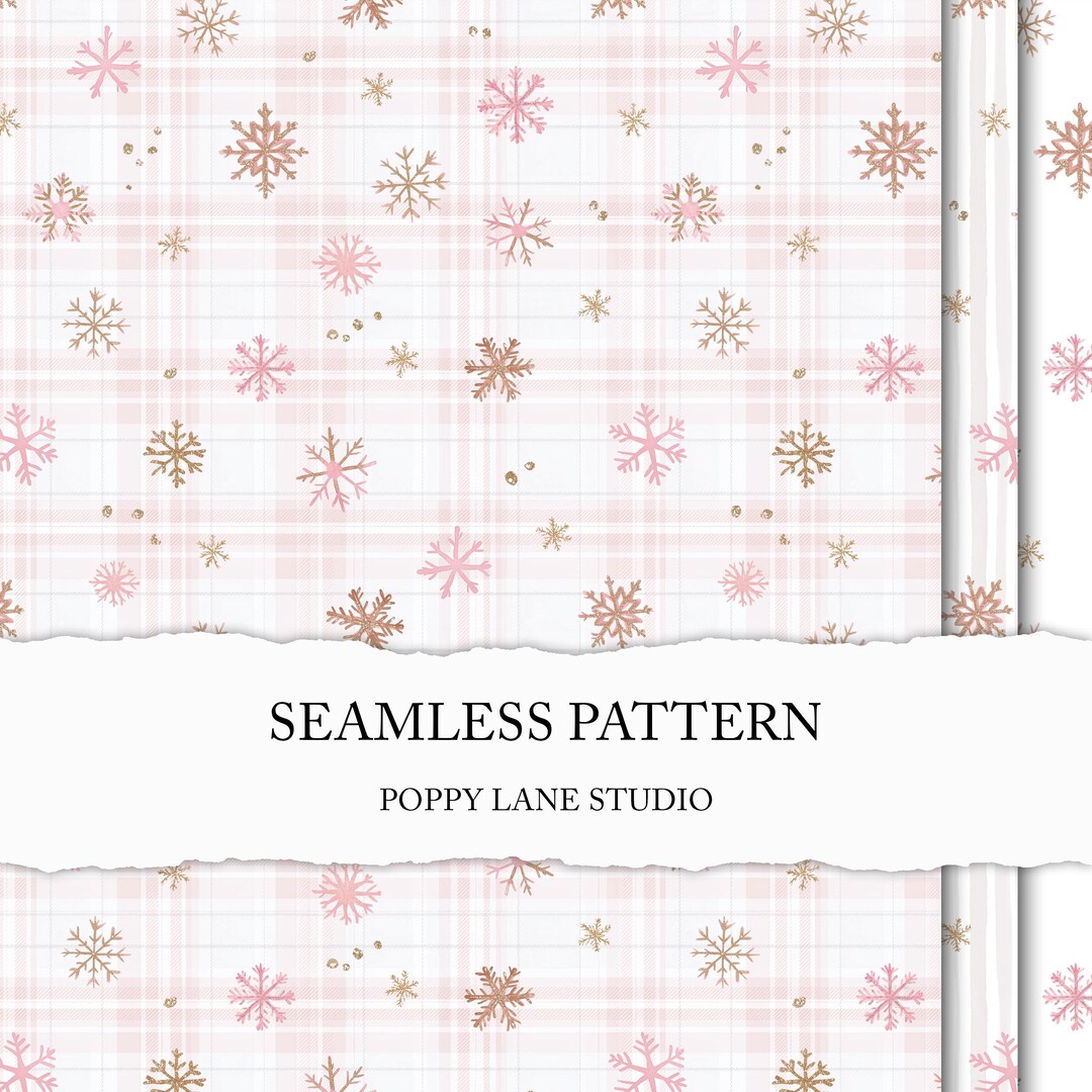 Snowflake Seamless Pattern, Pink Winter Background, Seamless Snowflake ...