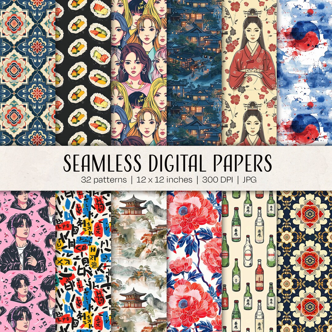 Korea Seamless Pattern, Seamless Korea Background, Korean Pattern ...