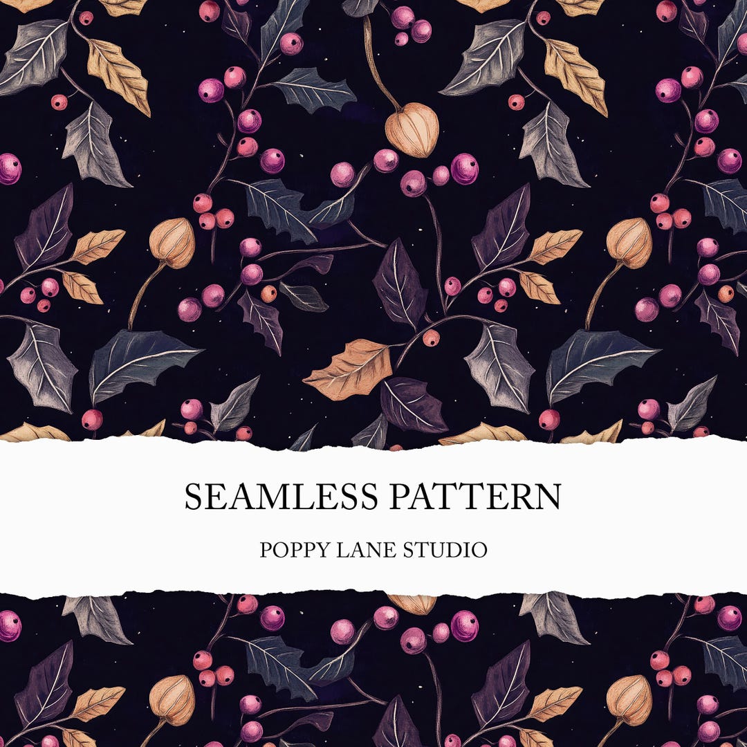 Holly Background, Purple Christmas Paper, Holly and Berries, Xmas ...