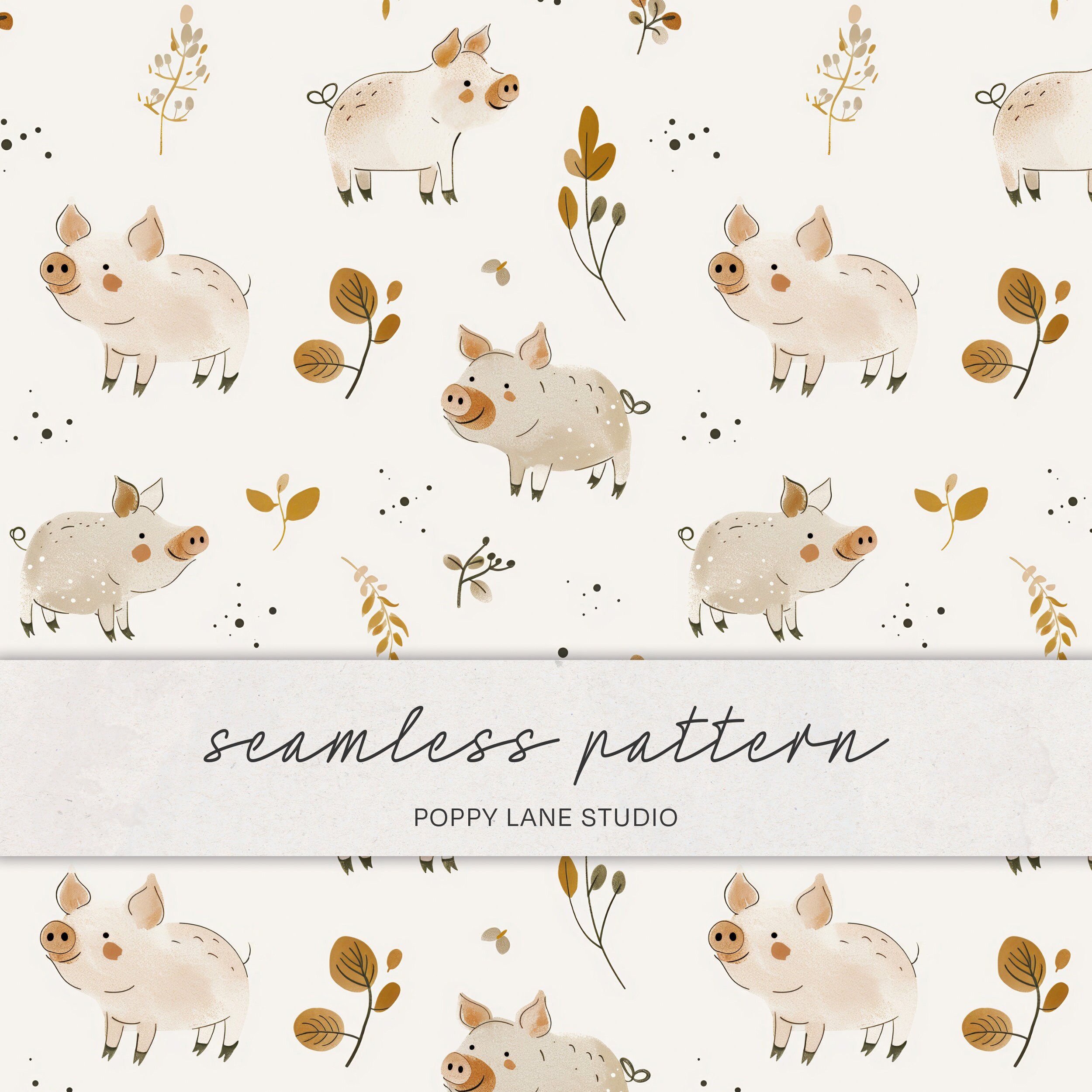 Minimalistic Pig Background, Seamless Pig Pattern, Cute Pig Pattern ...