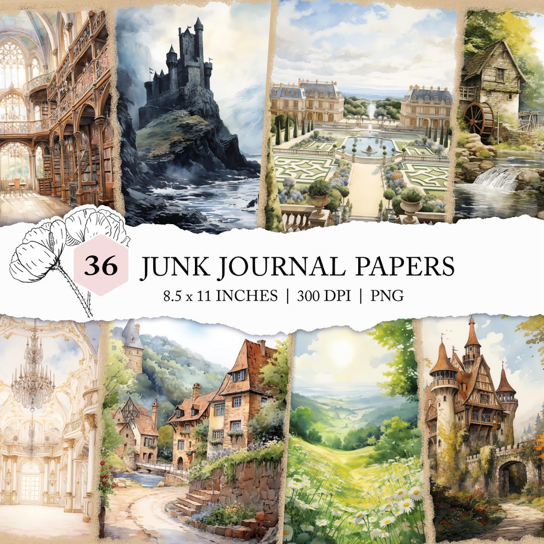 Fairy-tale Location Junk Journal, Grimm Fairy-tale Landscape Digital ...