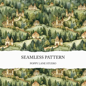 Seamless Fairy Tale Castle Pattern, Castle Digital Paper, Seamless ...