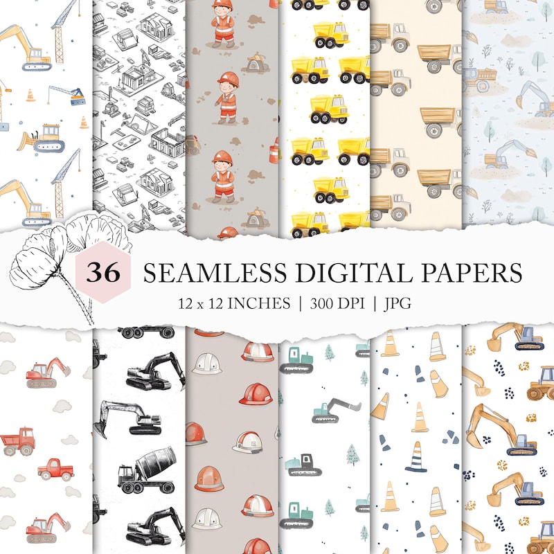 Construction Wallpaper - Etsy