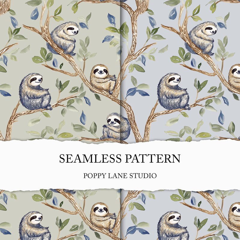 Sloth Fabric - Etsy