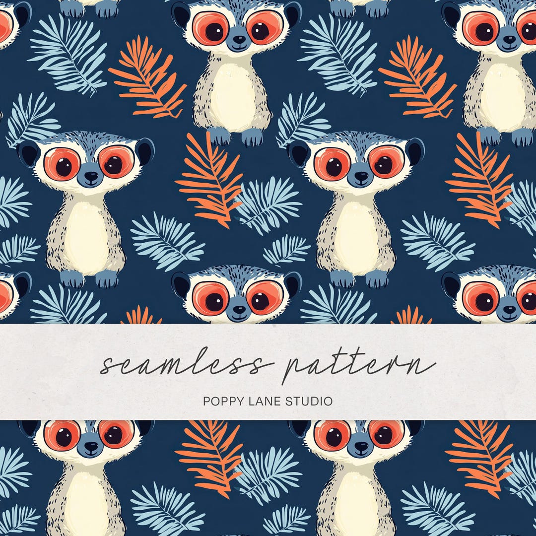 Blue Monkey Background, Modern Seamless Pattern, Fun Monkey Pattern ...