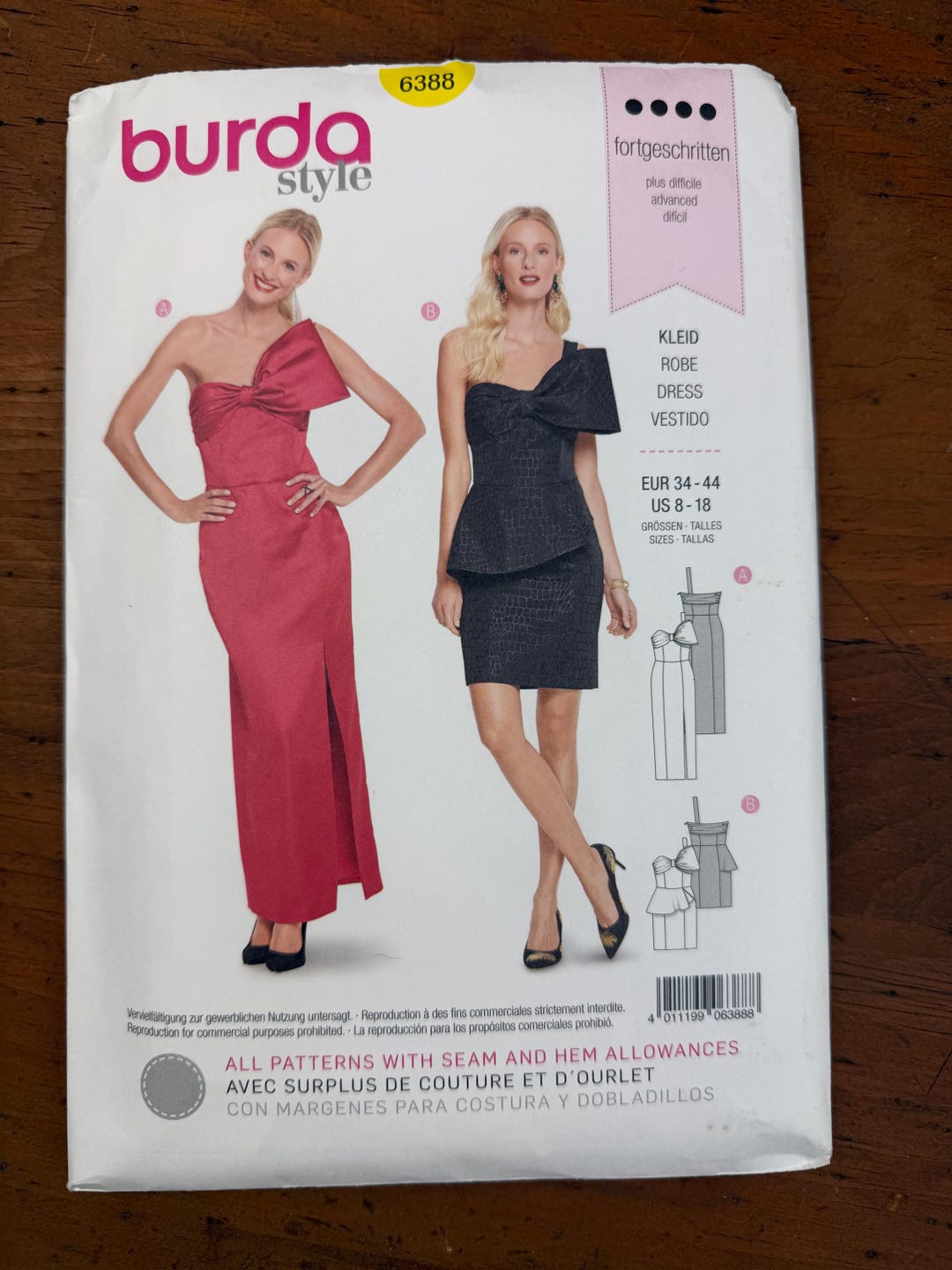 Burda Style 6388 Sewing Pattern, Uncut and Factory Woman's Sizes 8-18 ...