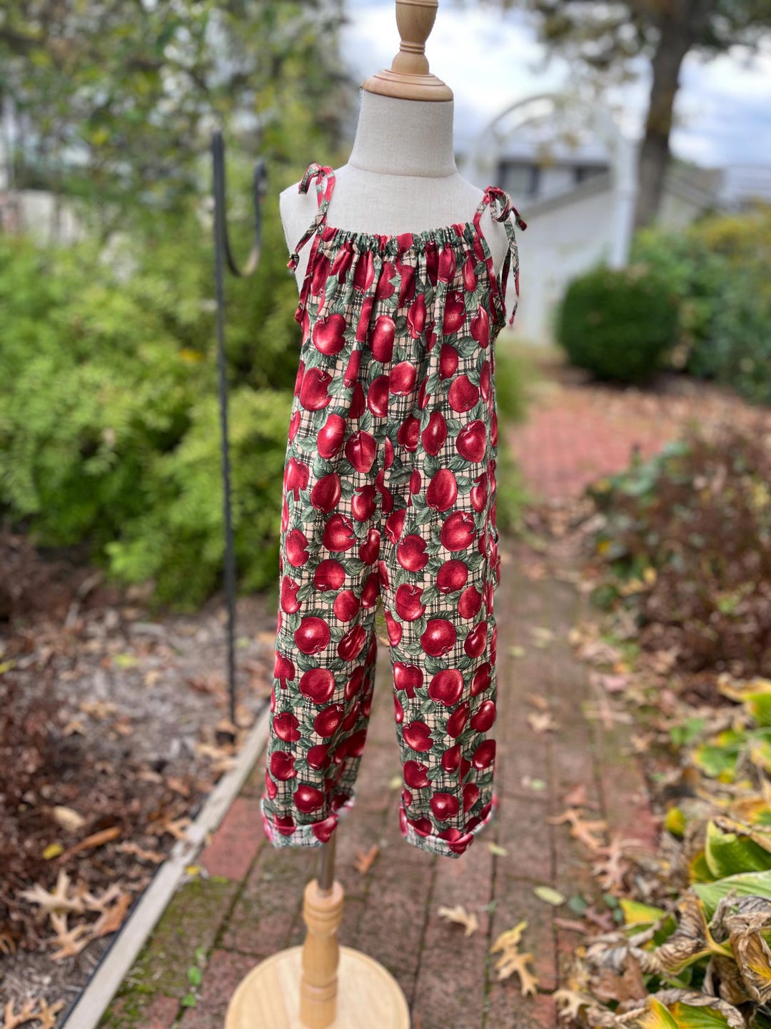 Baggy Overalls 3T Vintage Apple Plaid Fabric for Fall - Etsy