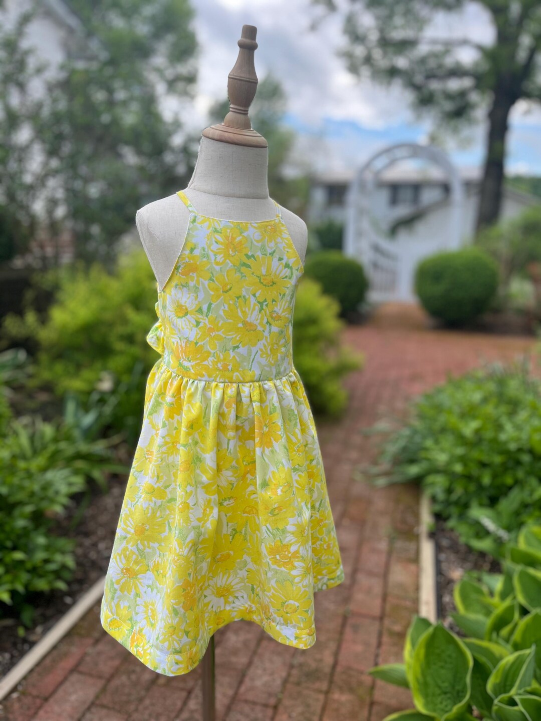 Sunny Yellow Daisy Sundress 4T Made With Vintage Sheet - Etsy