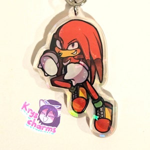 Knuckles 2.5 Inch Holographic Shard Clear Acrylic Charm / Keychain - Etsy