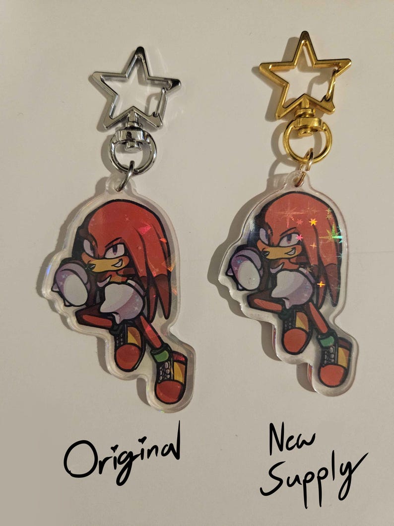 Knuckles 2.5 Inch Holographic Shard Clear Acrylic Charm / Keychain - Etsy