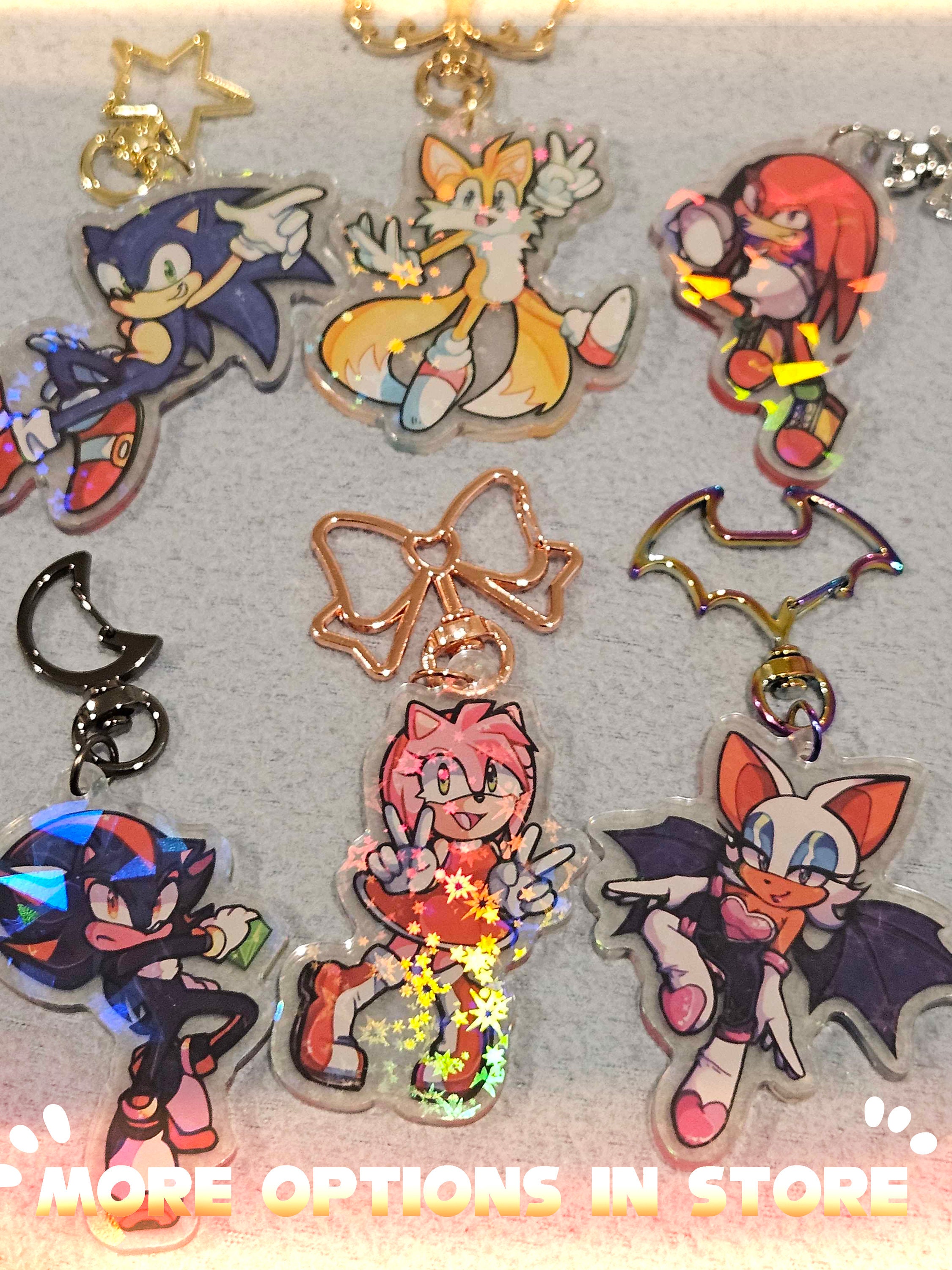 Sonic 3 Inch Holographic Star Clear Acrylic Charm / Keychain - Etsy