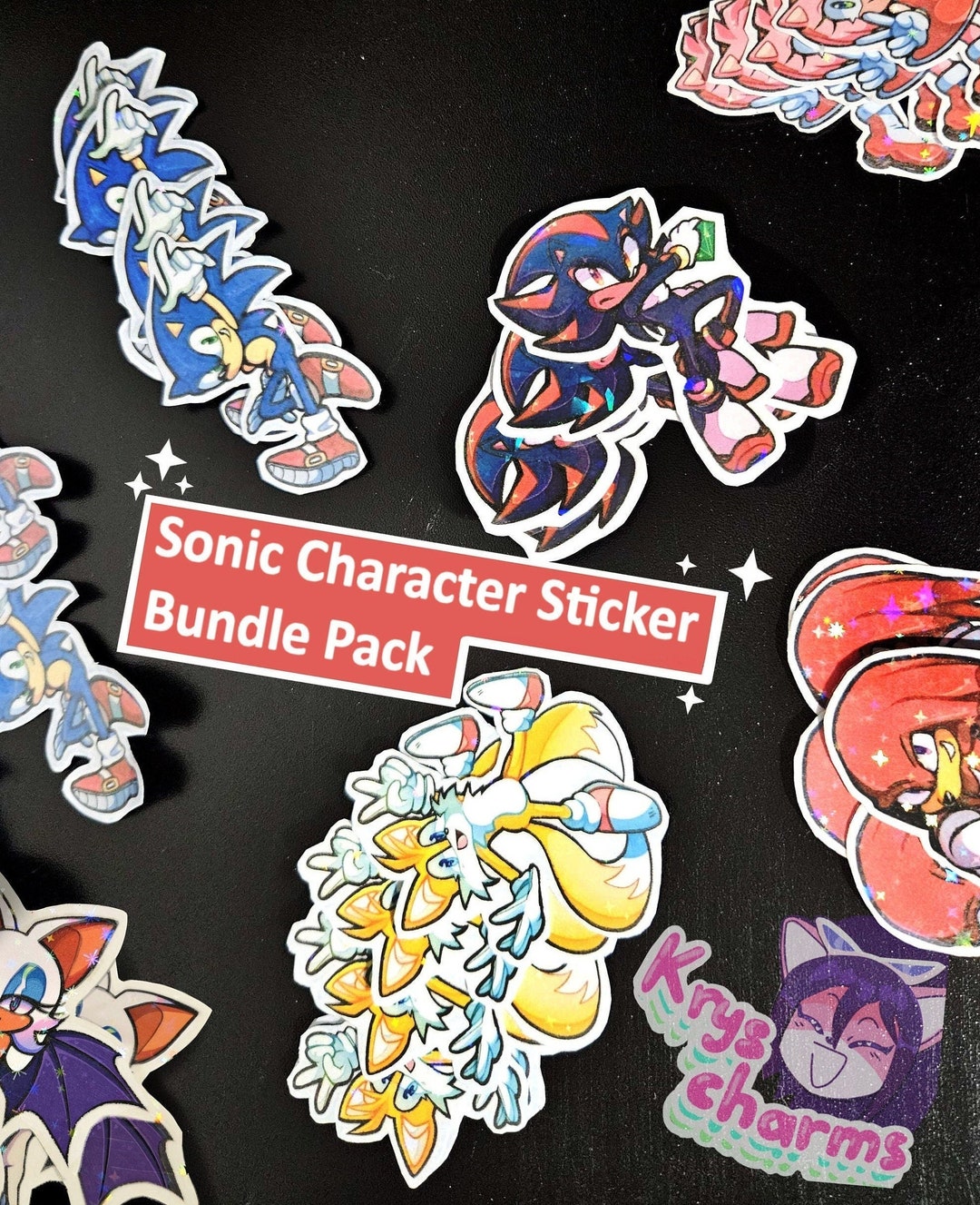 Sonic Stickers 2 - 2.5 Inch || Sonic, Tails, Knuckles, Amy, Shadow, and ...