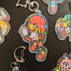 Knuckles 2.5 Inch Holographic Shard Clear Acrylic Charm / Keychain - Etsy