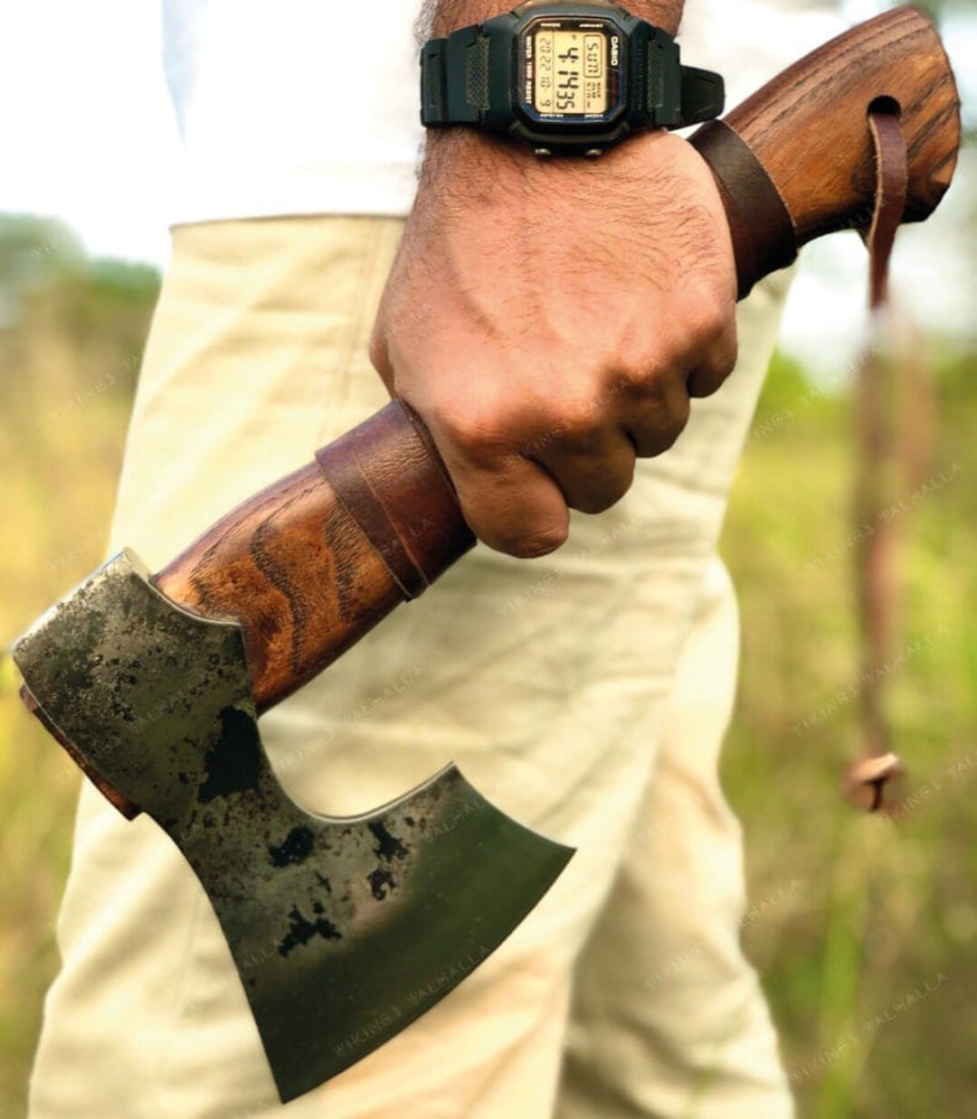 Handmade Throwing Hatchet Hunting Axe With Personalized Engraved Wooden ...