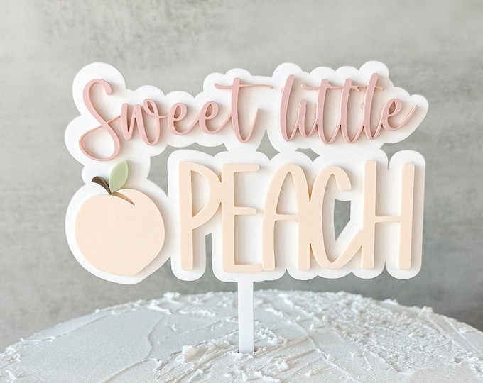 Sweet Little Peach Cake Topper, Smash Cake Topper, First Birthday, 1st ...