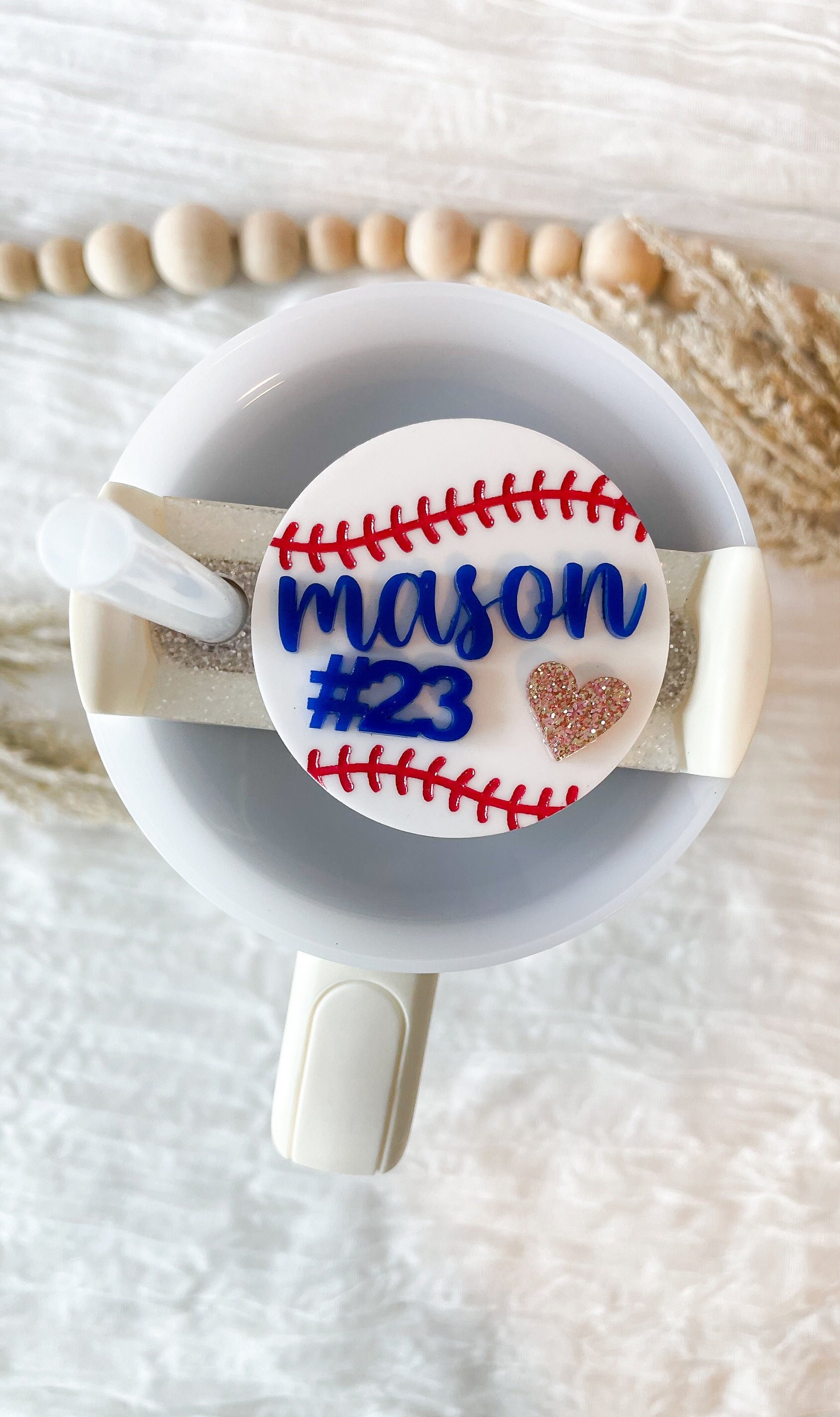 Baseball Tumbler Topper, Personalized Tumbler Topper, Stanley Topper ...
