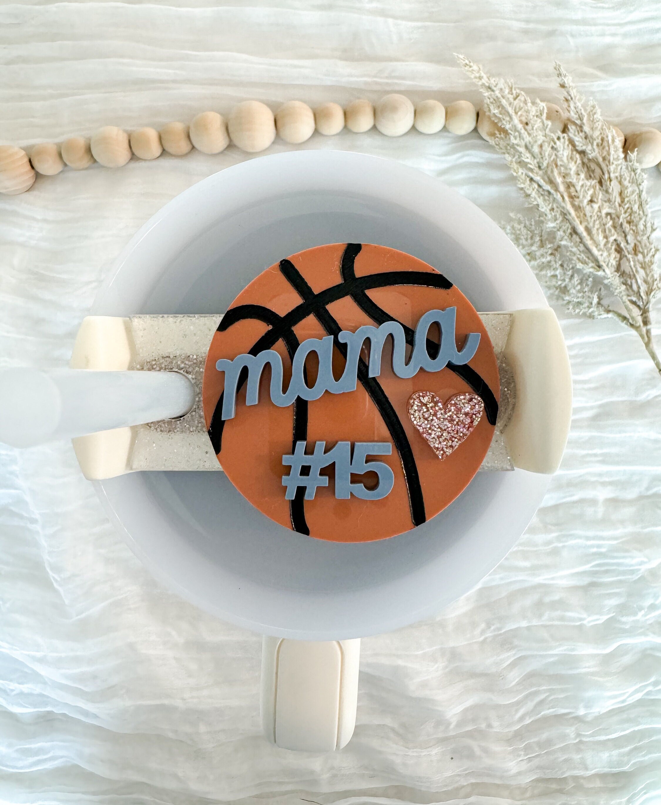 Basketball Tumbler Topper, Personalized Tumbler Topper, Stanley Topper ...