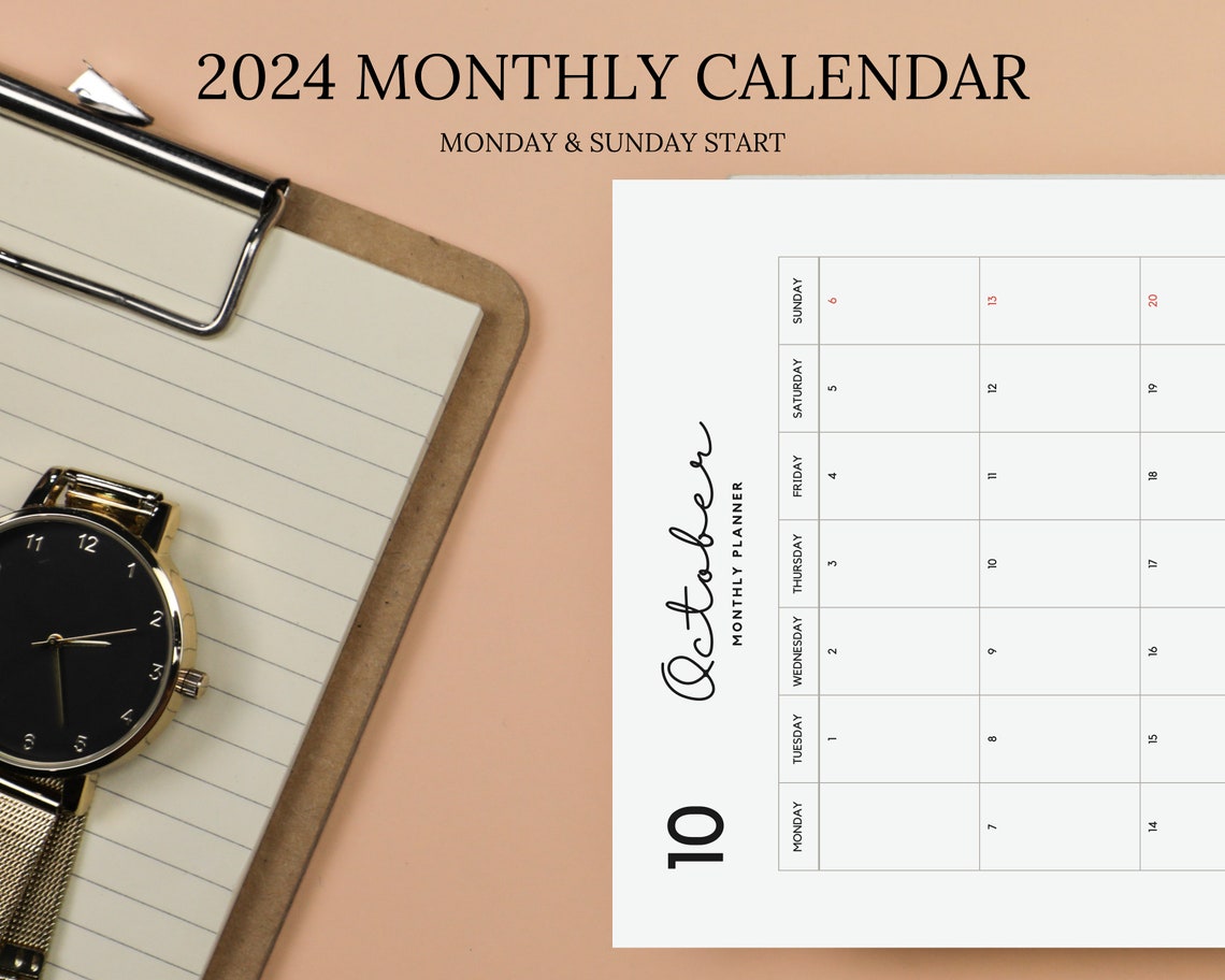 2024 Calendar 2024 Monthly Planner Elegant Monthly Calendar Sunday ...