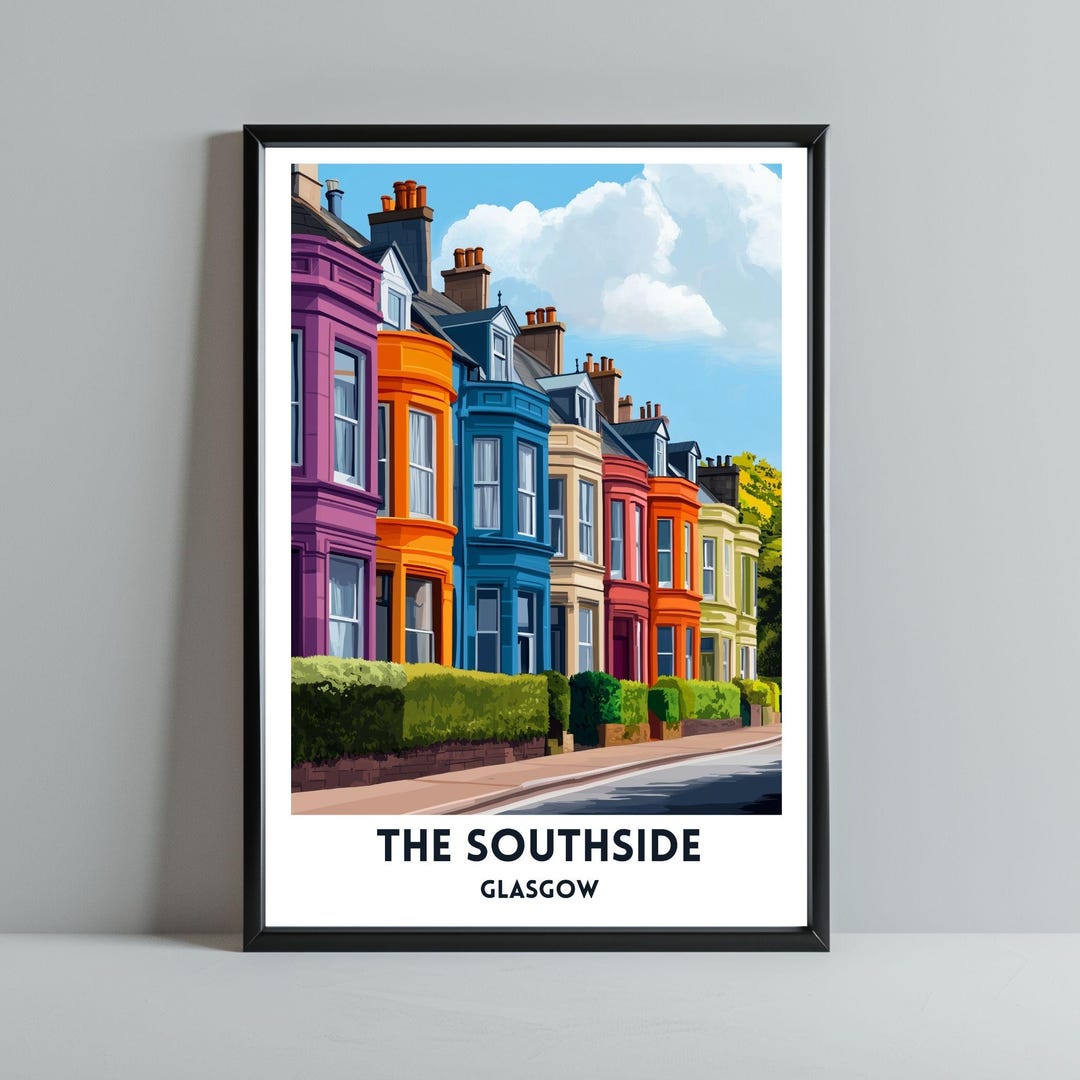 The Southside of Glasgow Poster | Art Print | Scottish City Travel ...