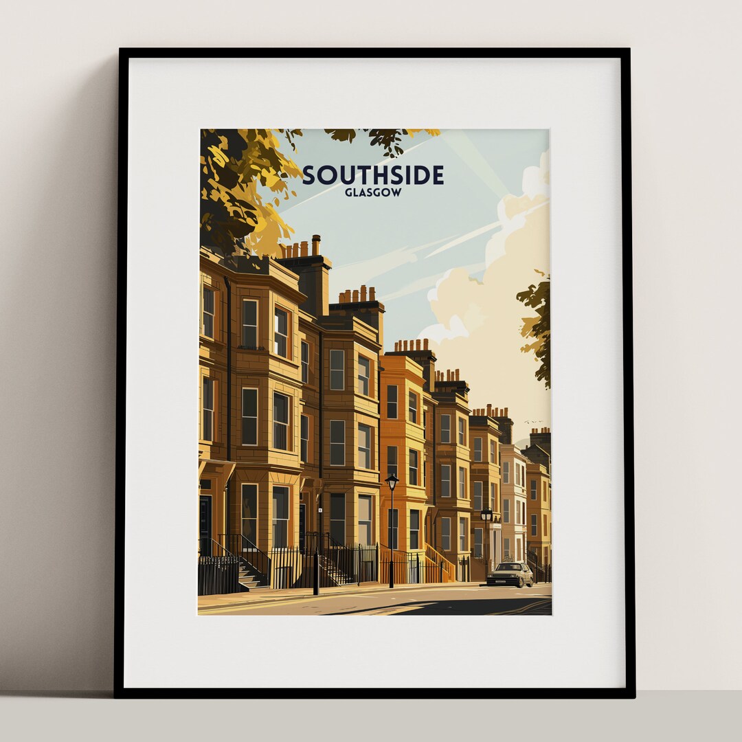 The Southside of Glasgow Poster | Art Print | Scottish City Travel ...