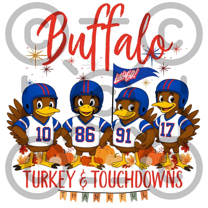 Buffalo Football PNG, Bills Sublimation, Turkey and Touchdowns ...