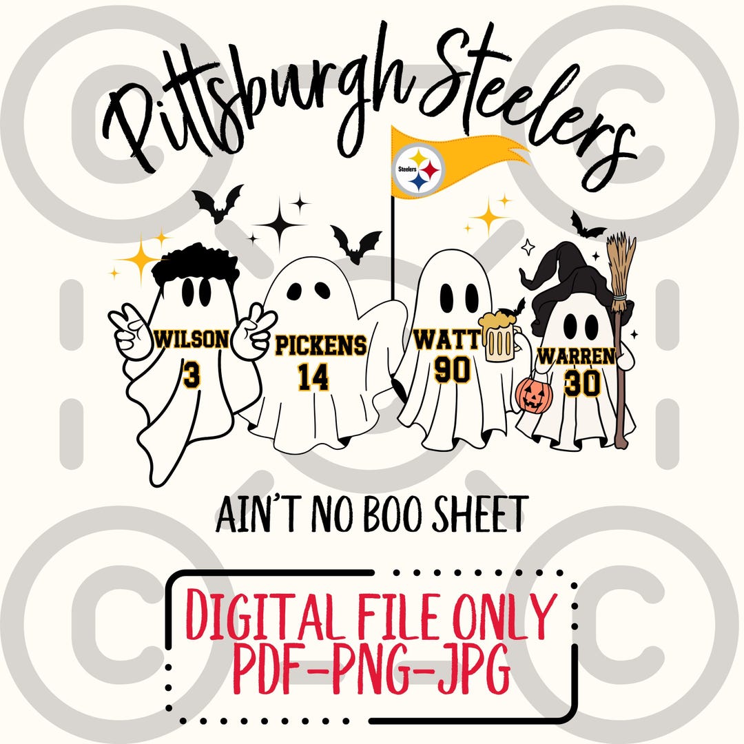 Steelers Football Halloween PNG, Pittsburgh Boo Sheet Ghost Sublimation ...