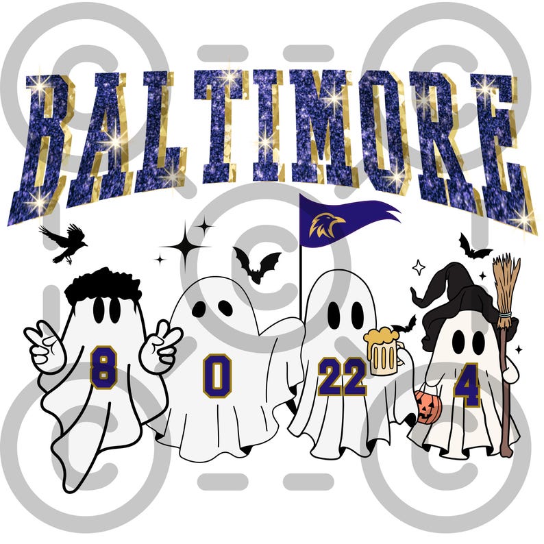 Baltimore Football Faux Glitter PNG, Ravens Boo Sheet, Baltimore Fan ...