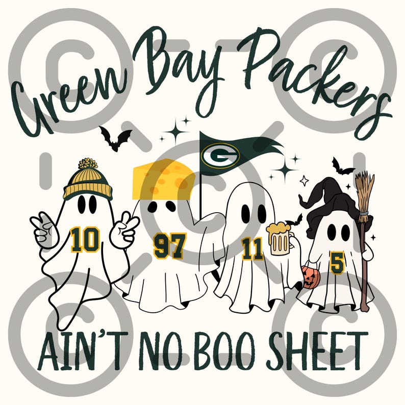 Green Bay Football Halloween PNG, Packers Boo Sheet Ghost, Green Bay ...