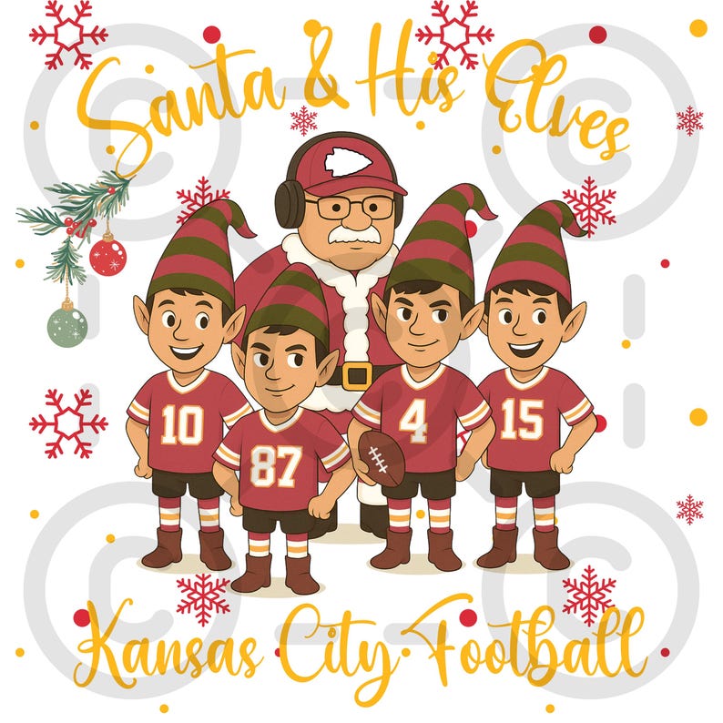 Kansas City Football Christmas Elves PNG, Chiefs Fall Season ...