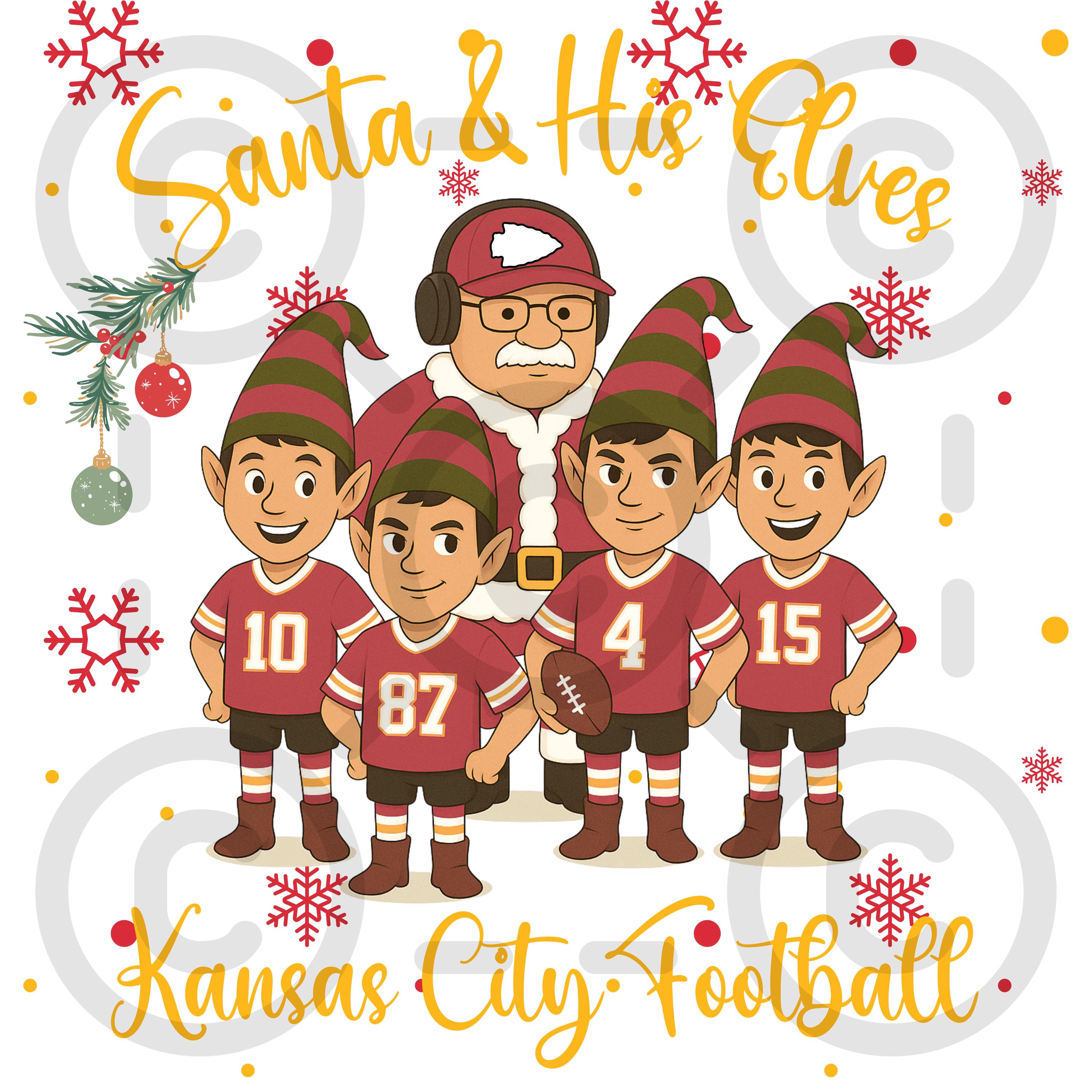Kansas City Football Christmas Elves PNG, Chiefs Fall Season ...