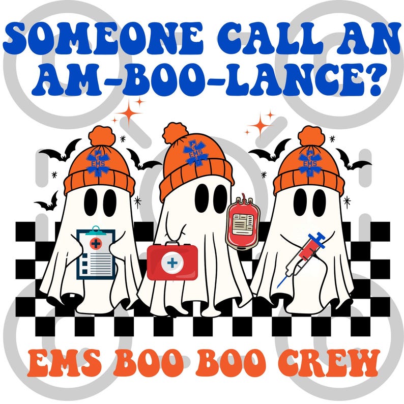 Boo Boo Crew PNG File, Ghost EMS Png, Funny EMT Png, Cute Ghost Png ...