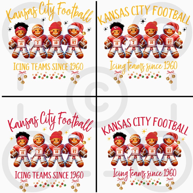 Kansas City Football Christmas PNG, Chiefs Gingerbread Man, Kansas City ...